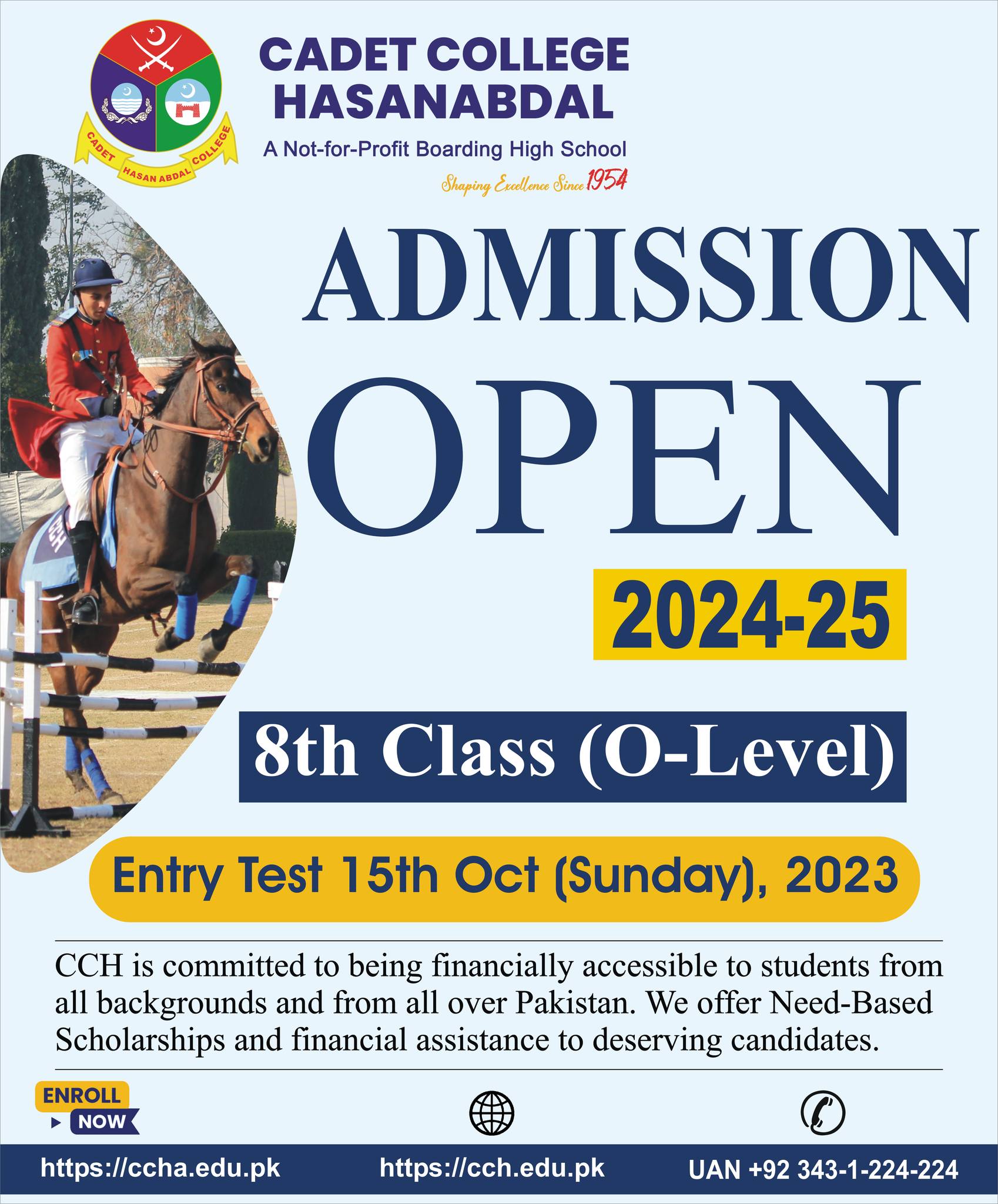 Admissions are Open in Cadet College Hasanabdal for Class 8th (O-Level ...